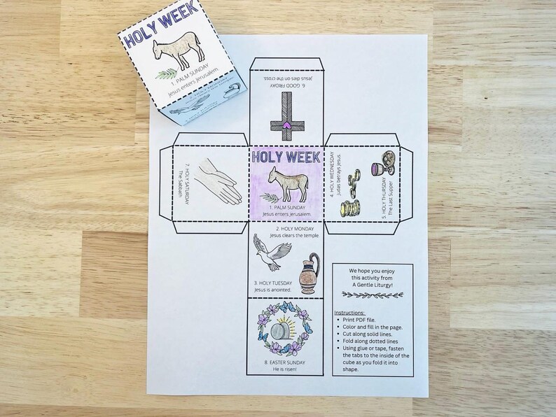 Holy Week Bundle, Holy Week Printable, Jesus Ascension Craft, Empty ...