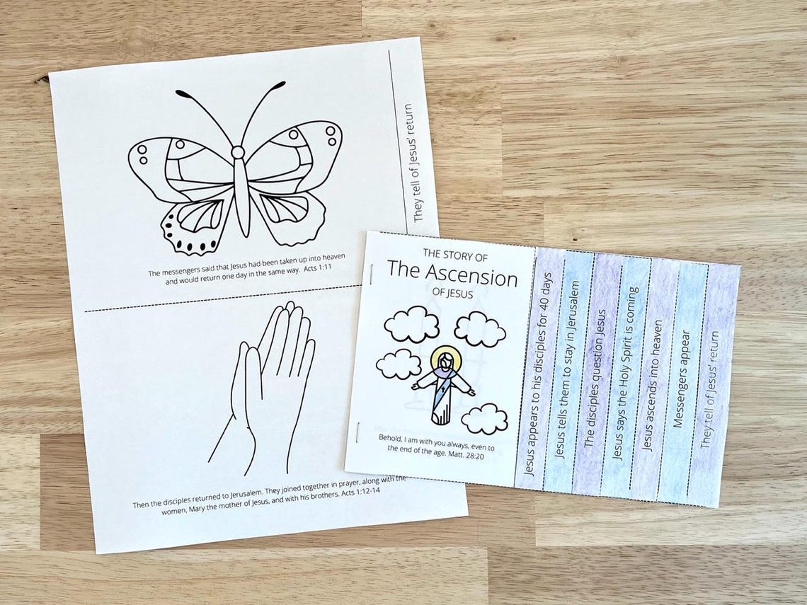 Sunday School Lesson, Ascension of Christ, Jesus Ascension Craft ...