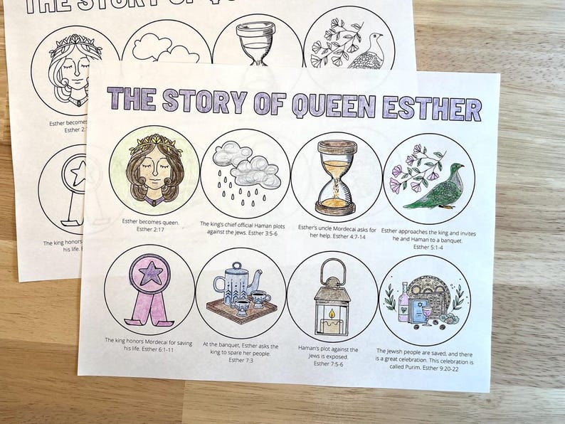 Esther Bible Story Activities, Purim, Queen Esther Crafts, Sunday ...