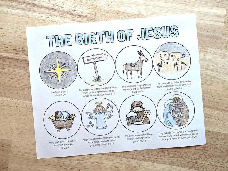 Nativity Printable, Advent Coloring Pages, Jesus Birth Craft Prek ...