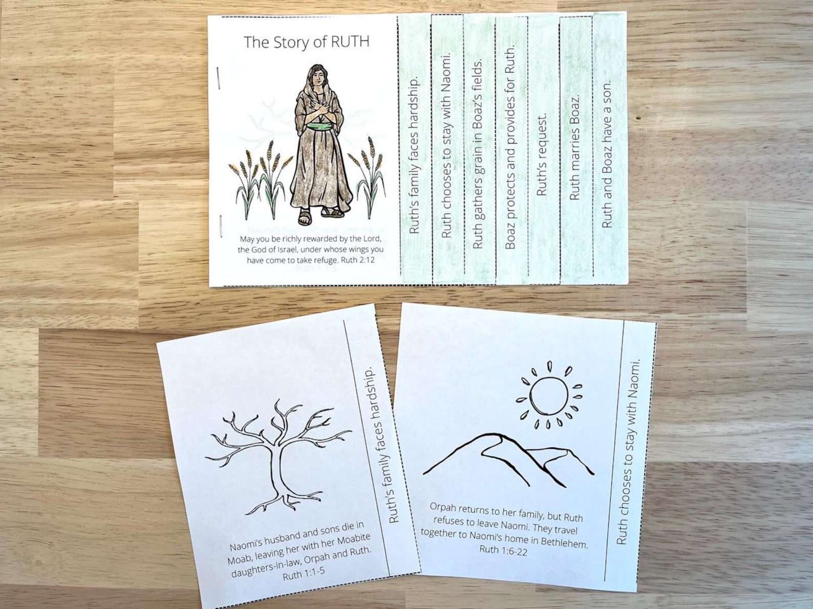 Ruth and Boaz Craft, Ruth and Naomi Coloring Page, Sunday School Craft ...