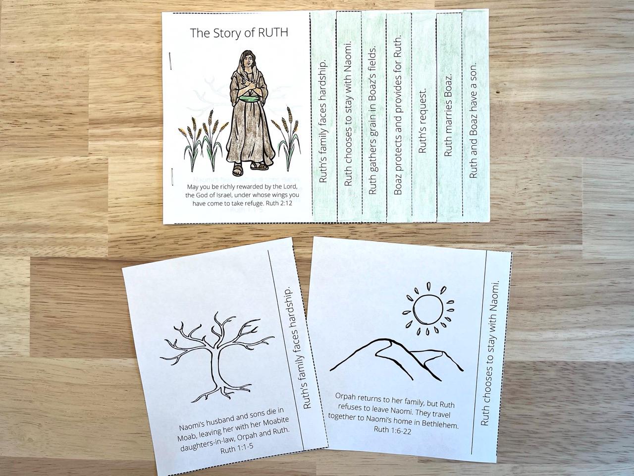 Ruth and Boaz Craft, Ruth and Naomi Coloring Page, Sunday School Craft ...