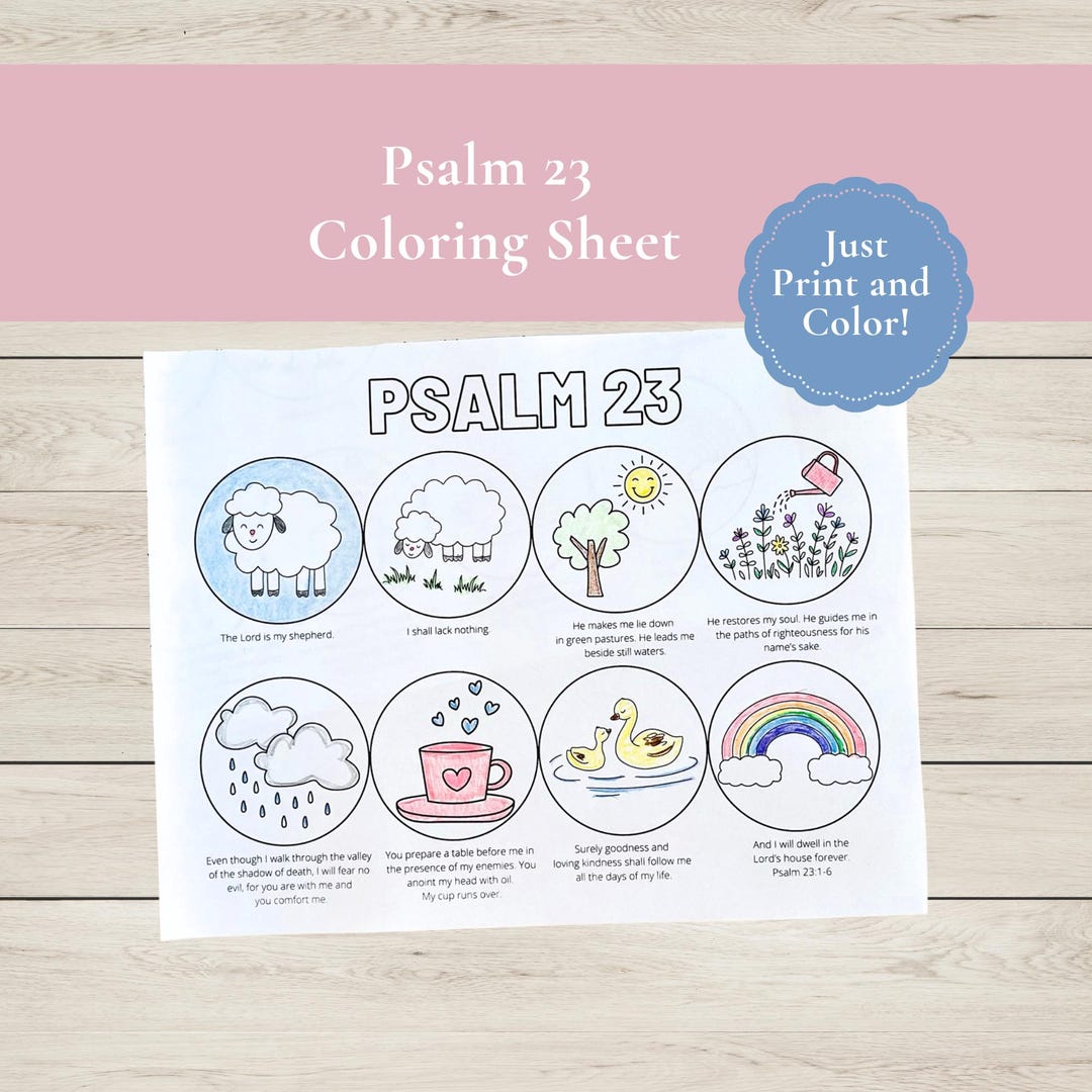 Psalm 23 for Kids Activity, Psalm 23 Kids Bible Study, Vacation Bible ...