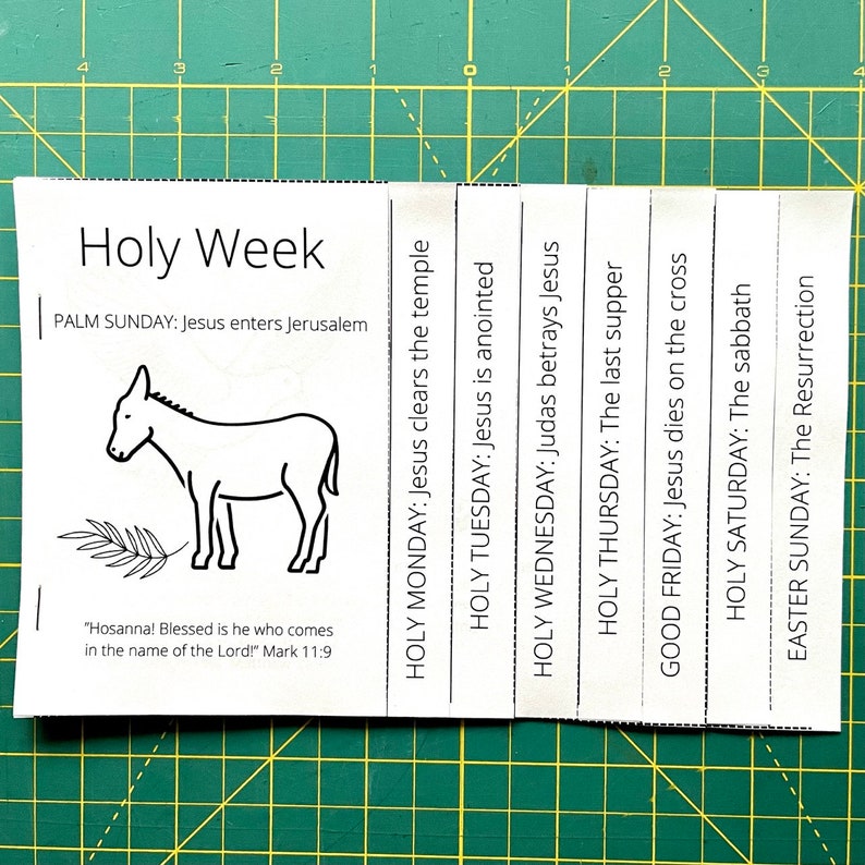 Holy Week 8 Pages Mini Coloring Book - Easter - Bible Verses - Kids ...