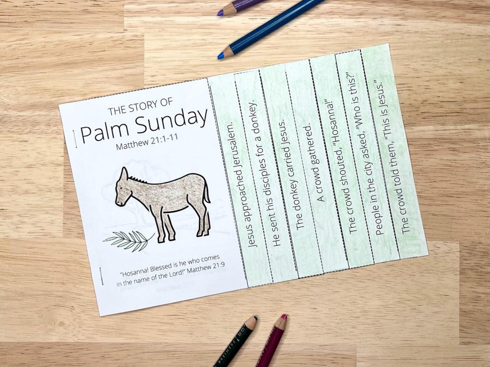 Palm Sunday Activity, Bible Flip Books, Palm Sunday Craft, Sunday ...