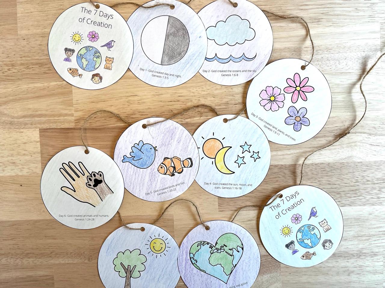 7 Days of Creation Printable, Gods Creation Craft for Kids, Bible ...