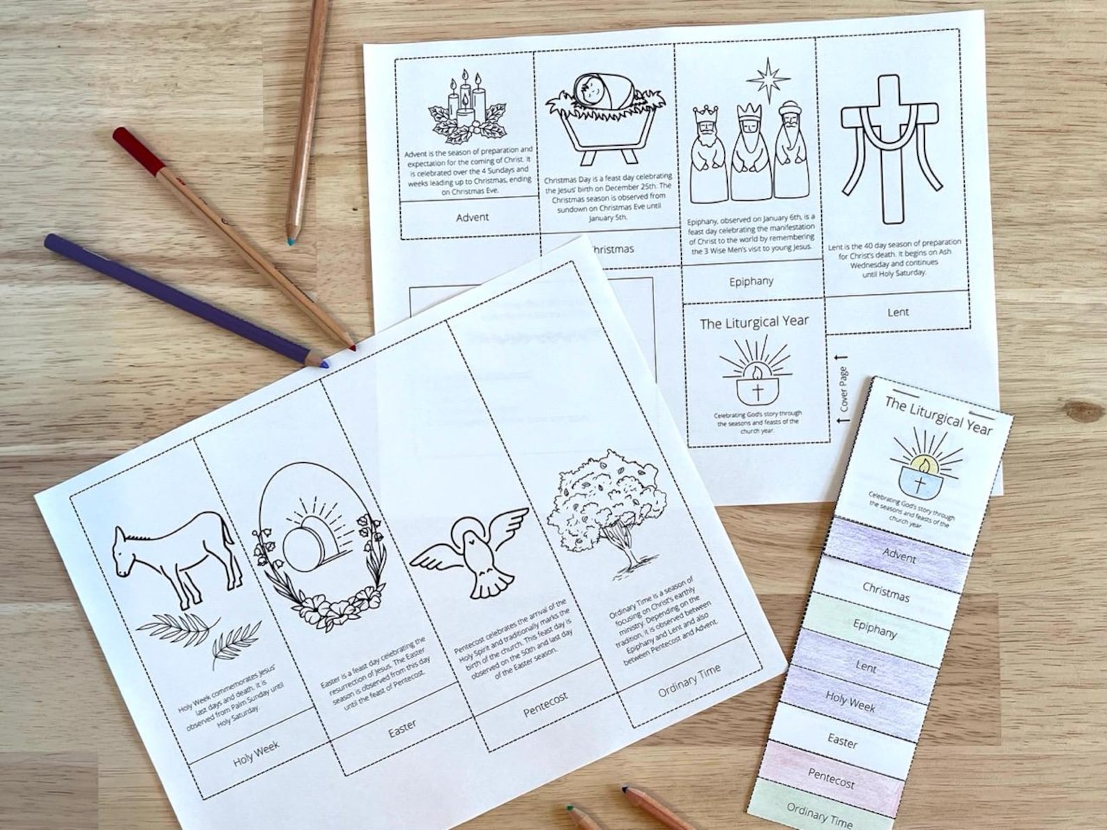 Liturgical Calendar 2026, for Kids, Pentecost Craft, Holy Week, Lent ...