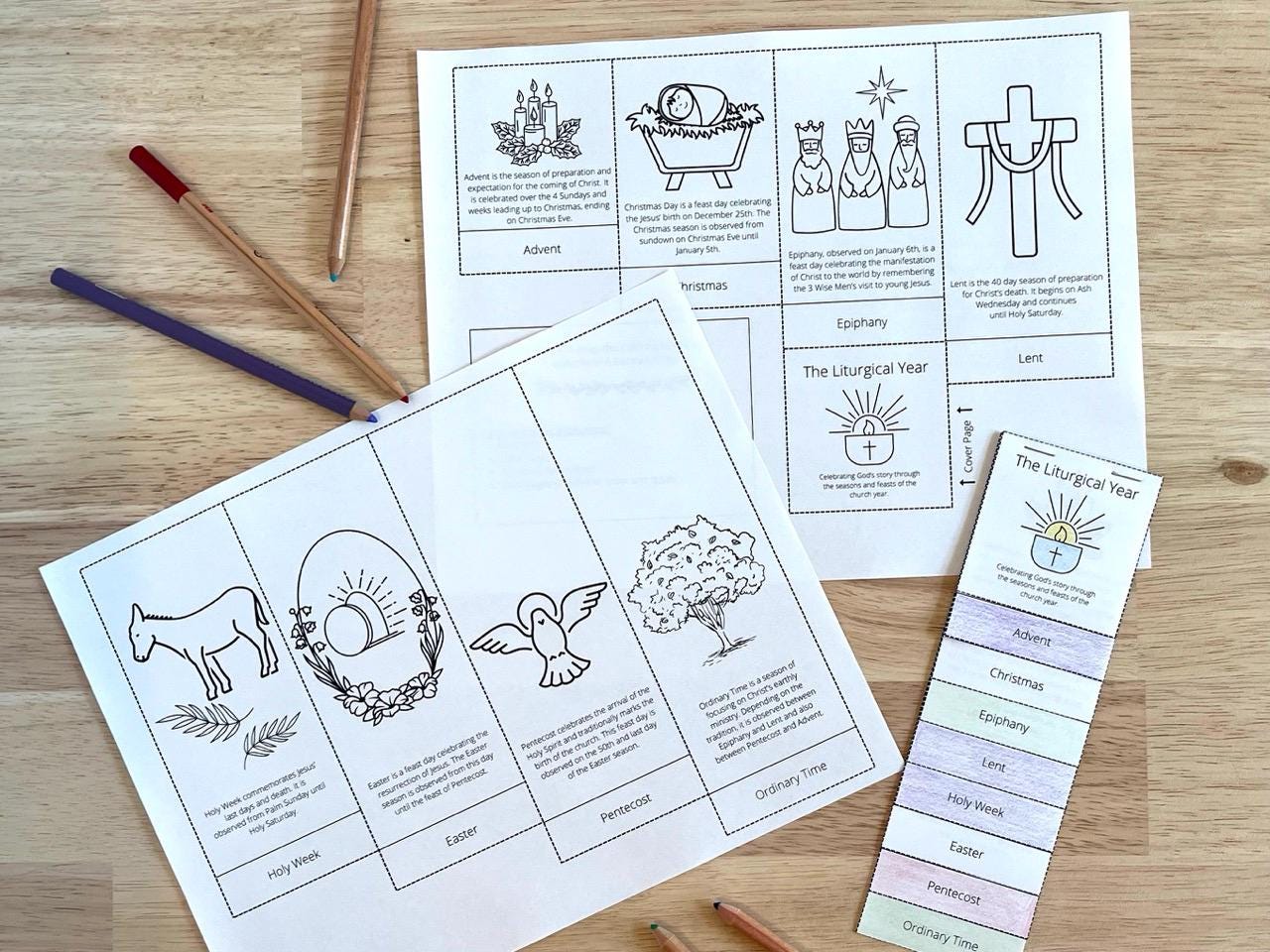 Liturgical Calendar 2026, for Kids, Pentecost Craft, Holy Week, Lent ...