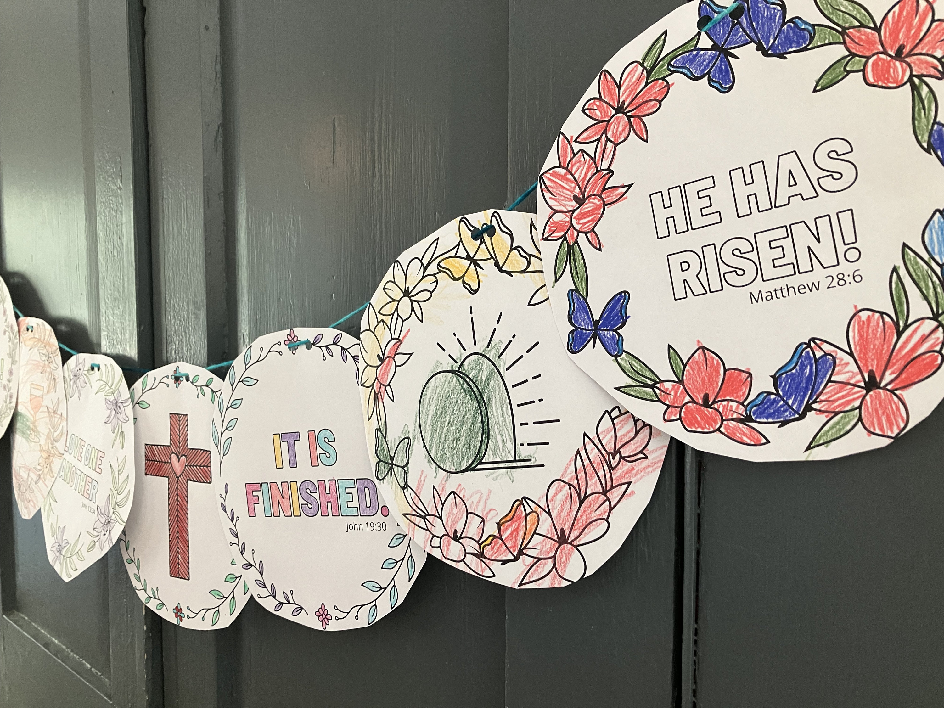 Holy Week Bundle 17 Coloring Pages DIY Garland Easter Bible Verses Kids ...