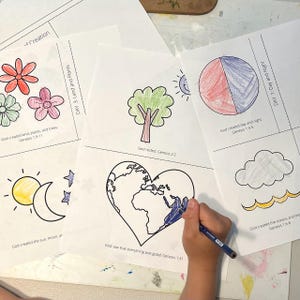 7 Days of Creation Mini Coloring Book, Flip Book, Bible Activity ...