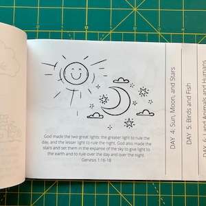 7 Days of Creation Mini Coloring Book, Flip Book, Bible Activity ...