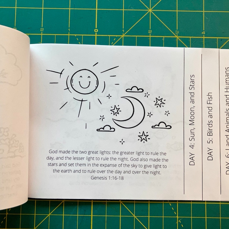 7 Days of Creation Mini Coloring Book, Flip Book, Bible Activity ...
