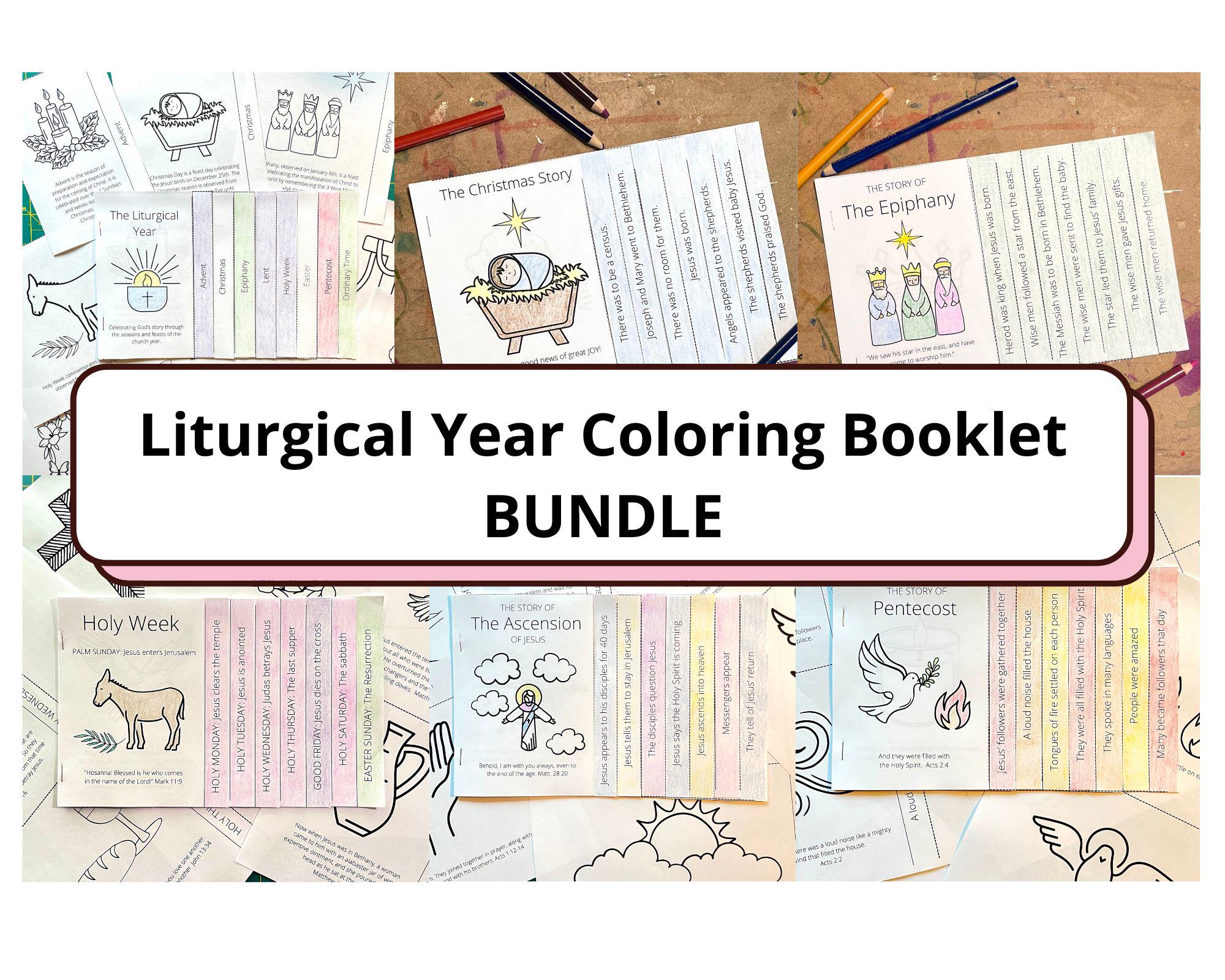 Bundle - 6 Liturgical Year Mini Coloring Books, Advent, Epiphany ...