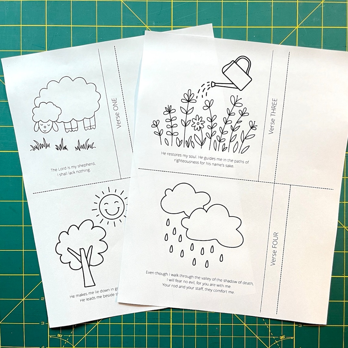 Psalm 23 - 8 Page Mini Coloring Book - Bible Activity - Preschool ...