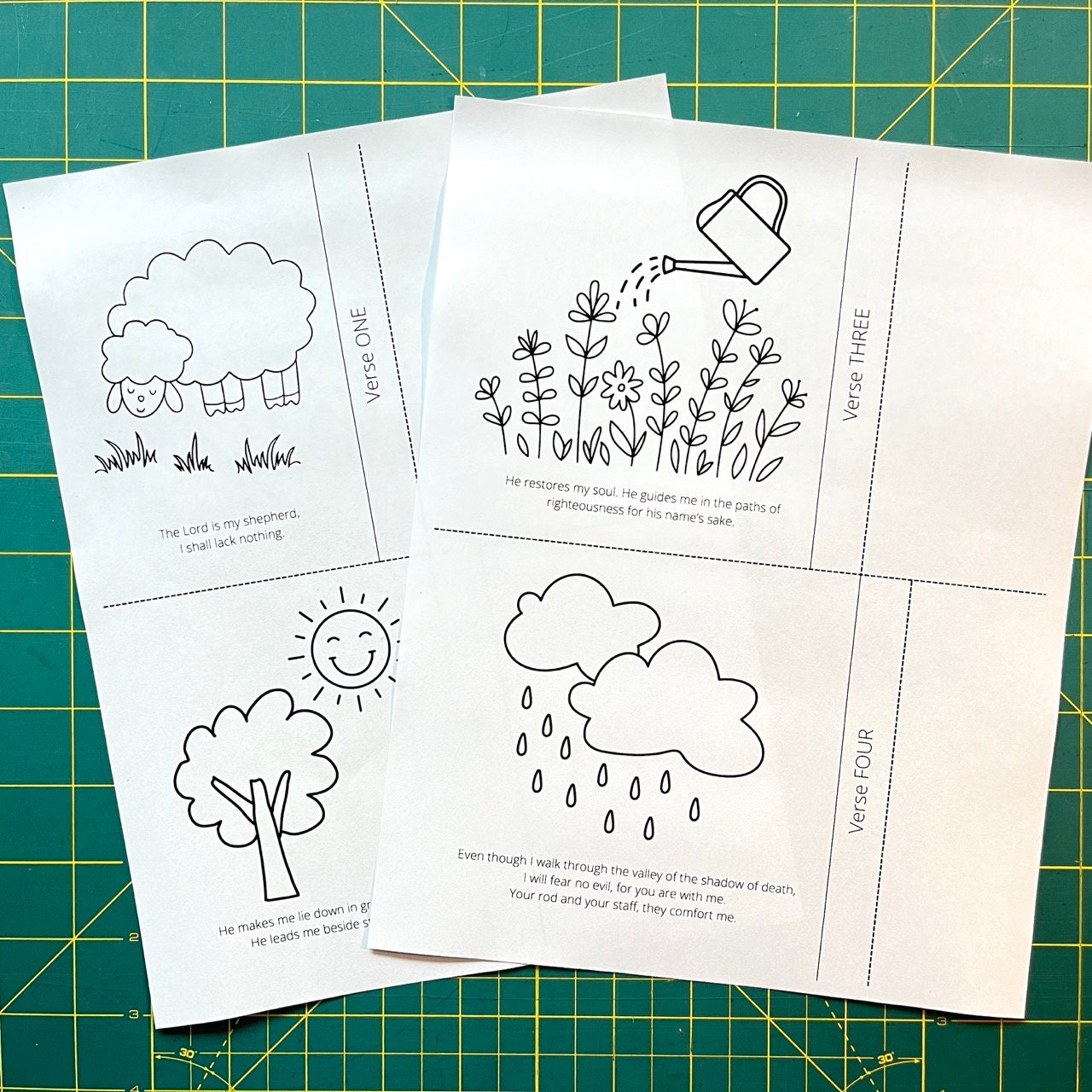 Psalm 23 - 8 Page Mini Coloring Book - Bible Activity - Preschool ...