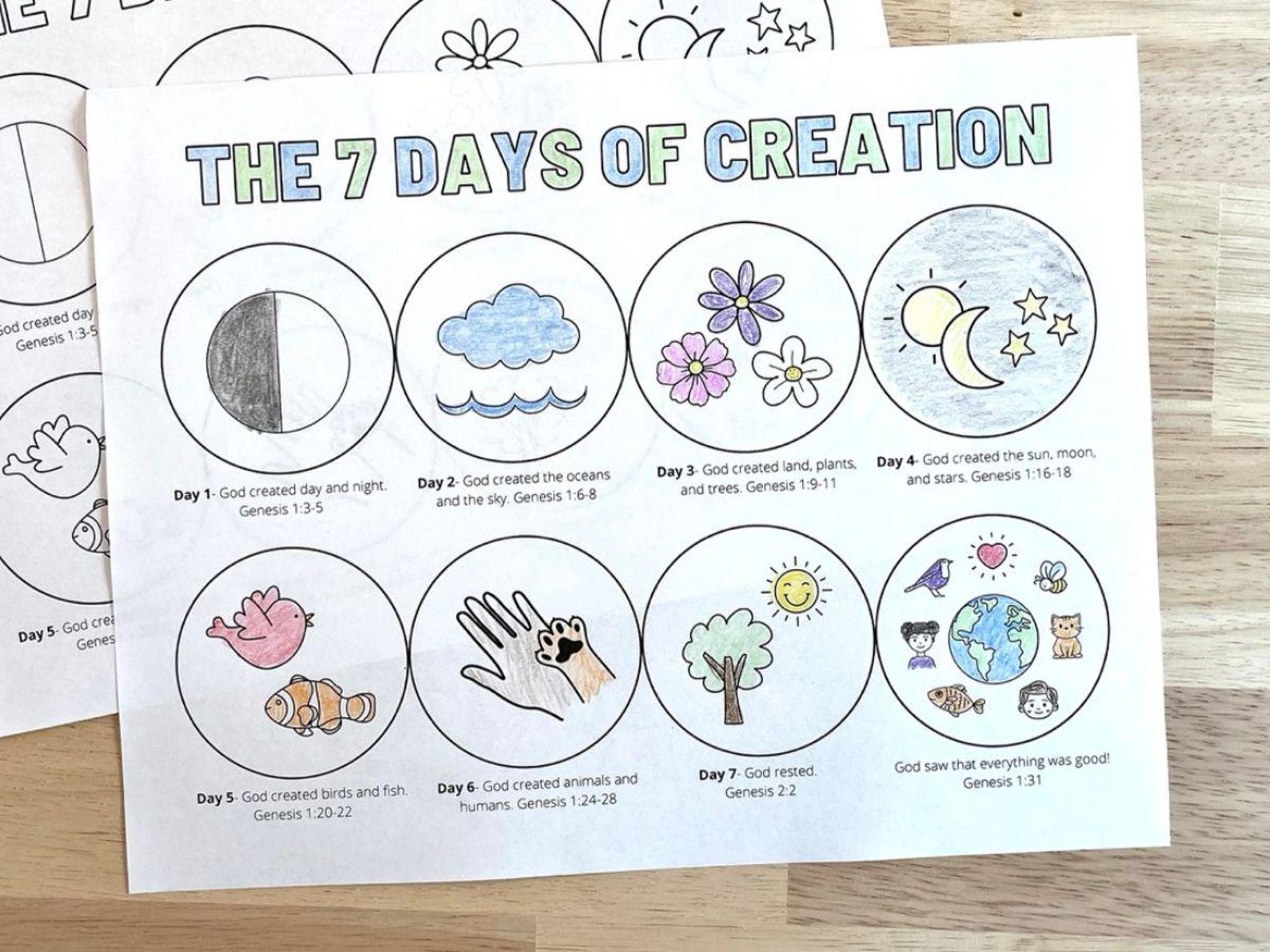 7 Days of Creation Coloring Pages, VBS Crafts Creation, Vbs Kids Craft ...