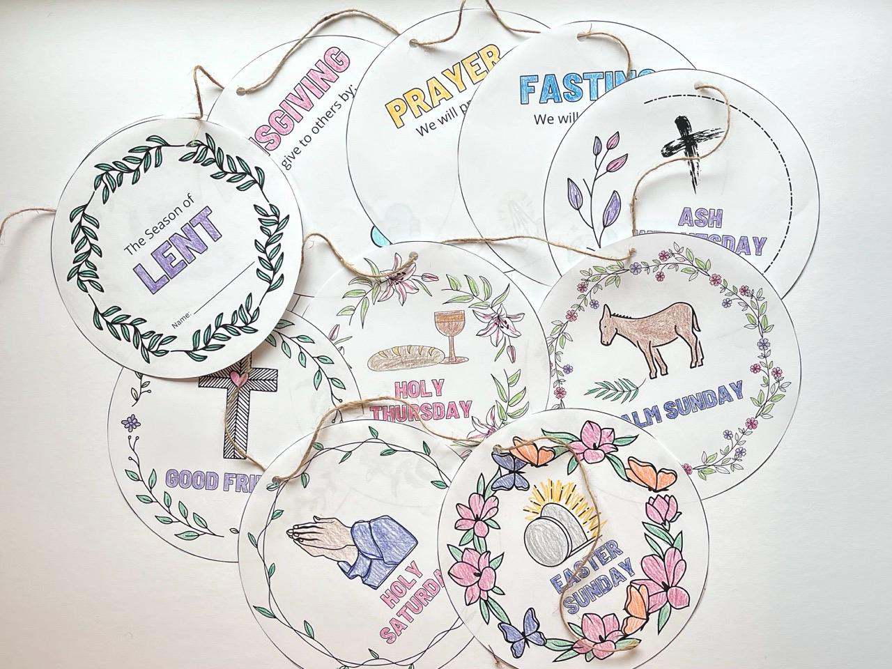 Lent Kids Chain, Collaborative Coloring Jesus, Lent Activities for Kids ...