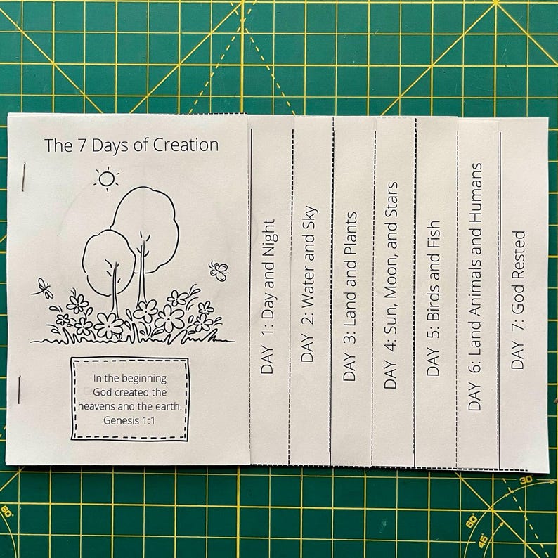 Gods Creation Craft for Kids, 7 Days of Creation Printable, Kids Flip ...