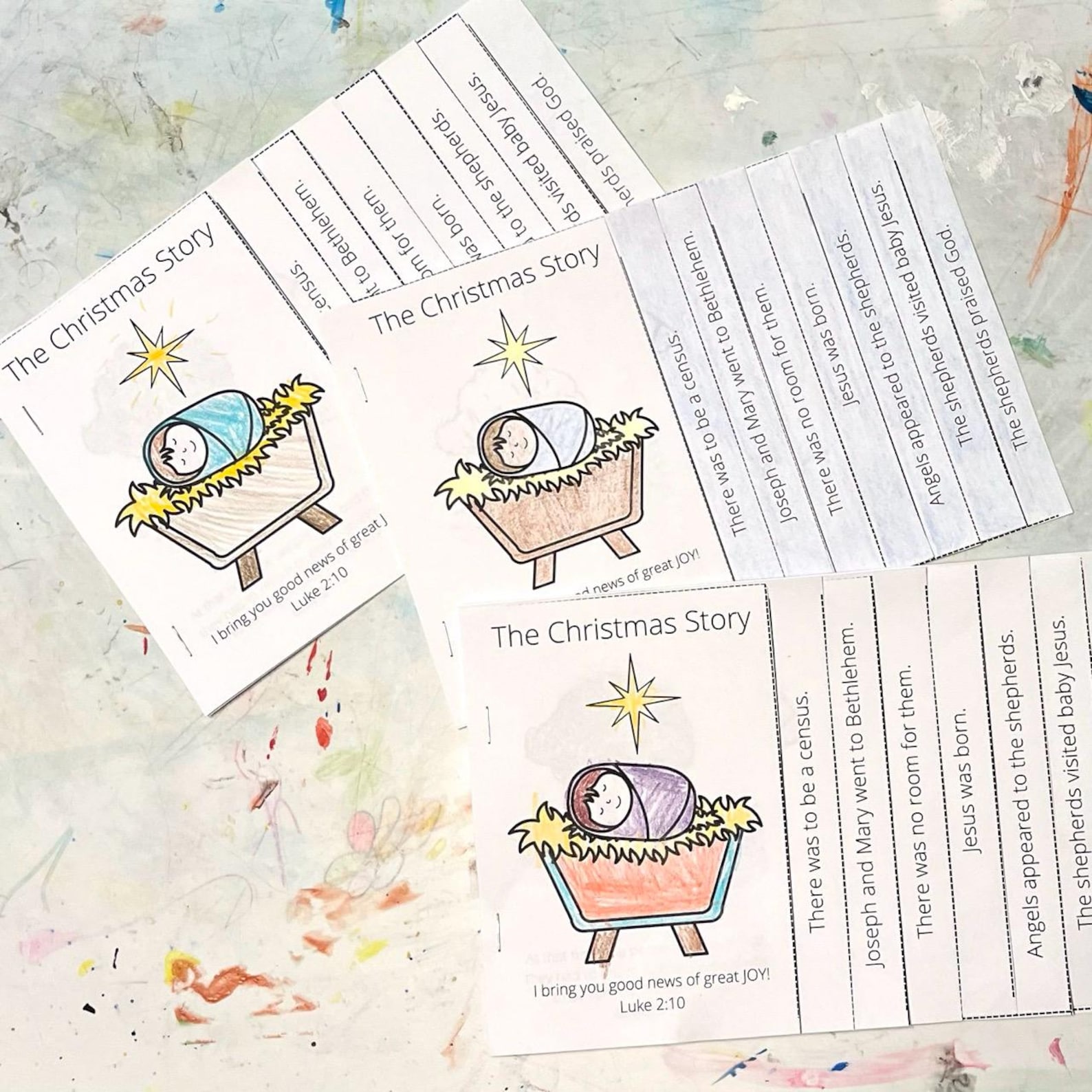 Christmas Story Coloring Book - Birth of Jesus - Bible Activity, Sunday ...