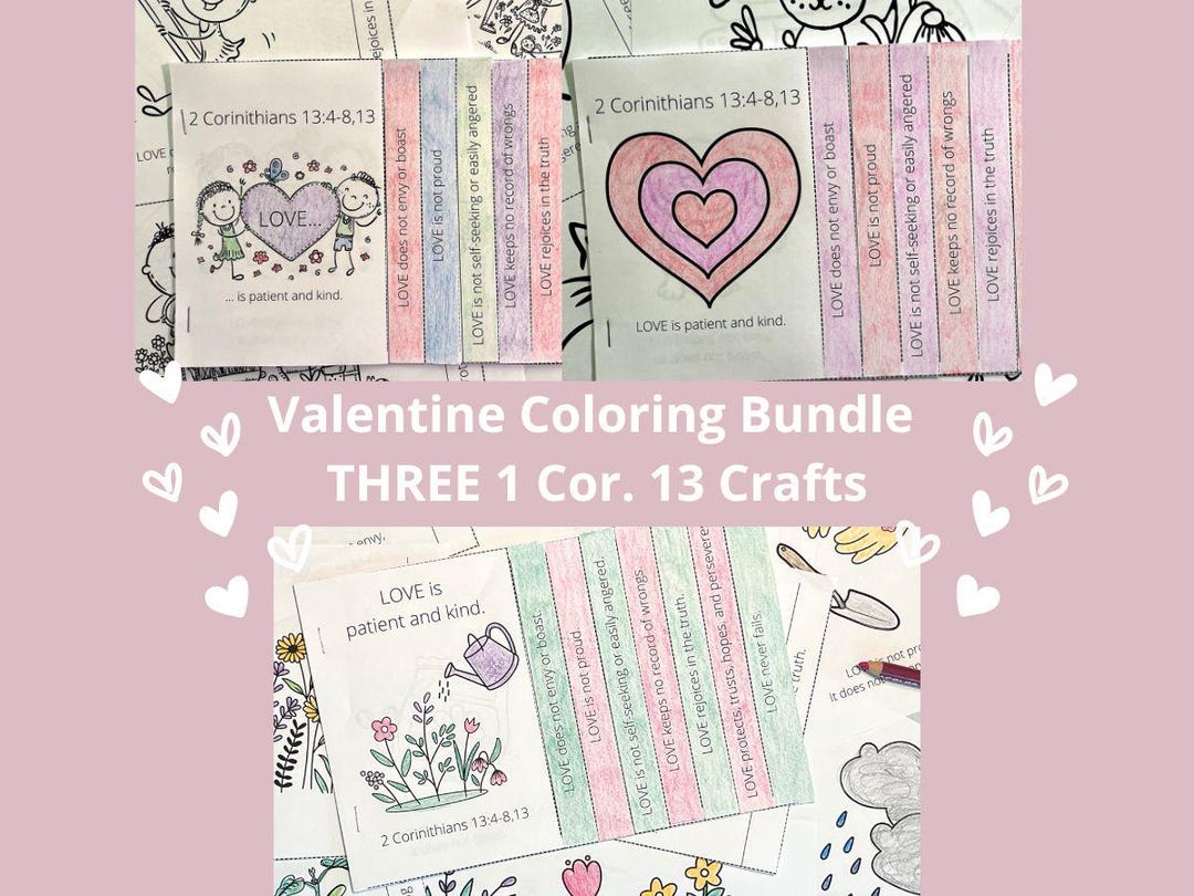 Christian Valentines Coloring, Bible Flip Book Valentines, Christian ...