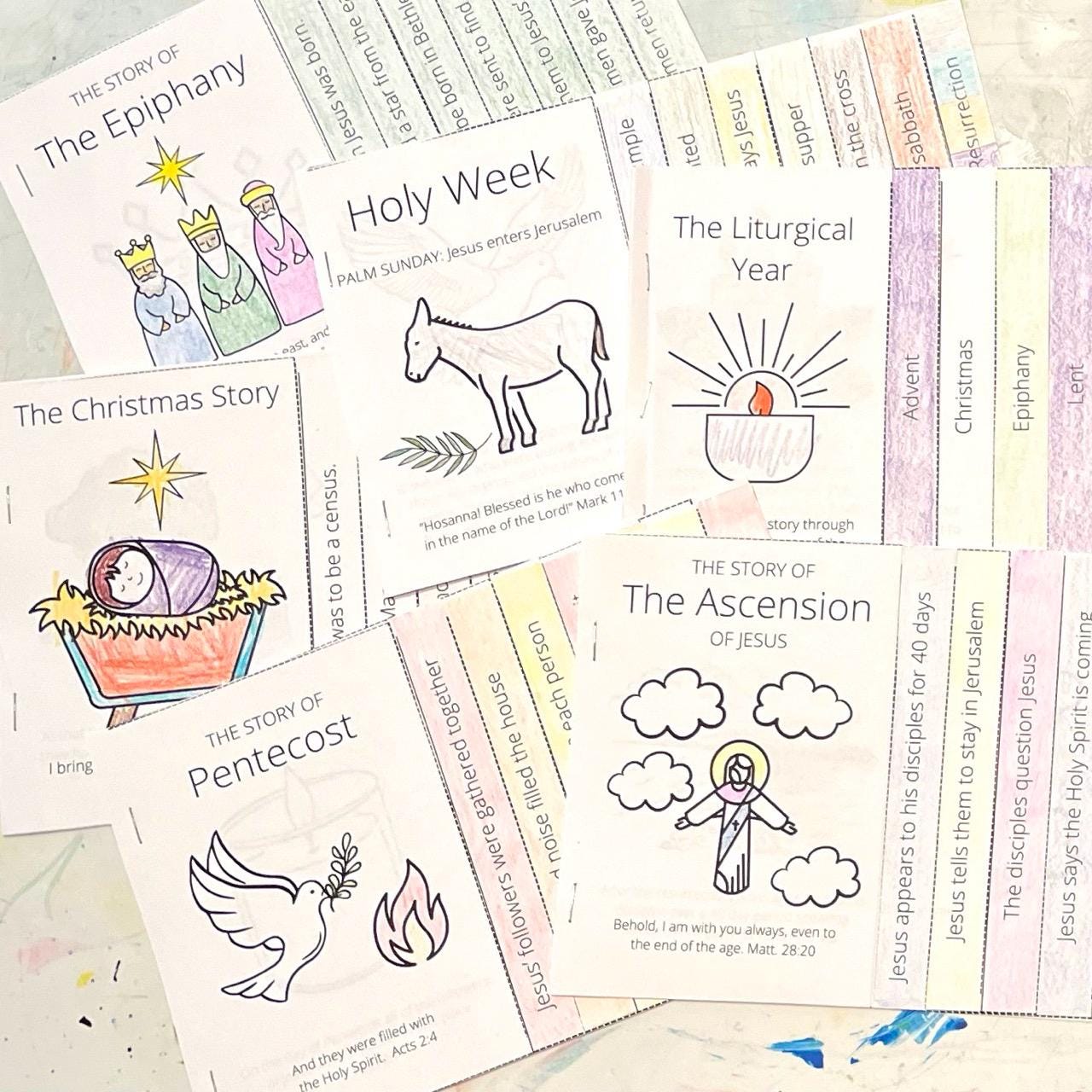Liturgical Calendar, Bible Coloring Book, Printable Advent, Lent, Holy ...