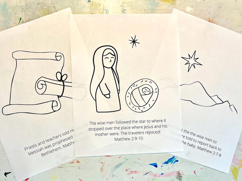 Epiphany Christmas Coloring Sheets, Three Wise Men, Three Kings Day ...