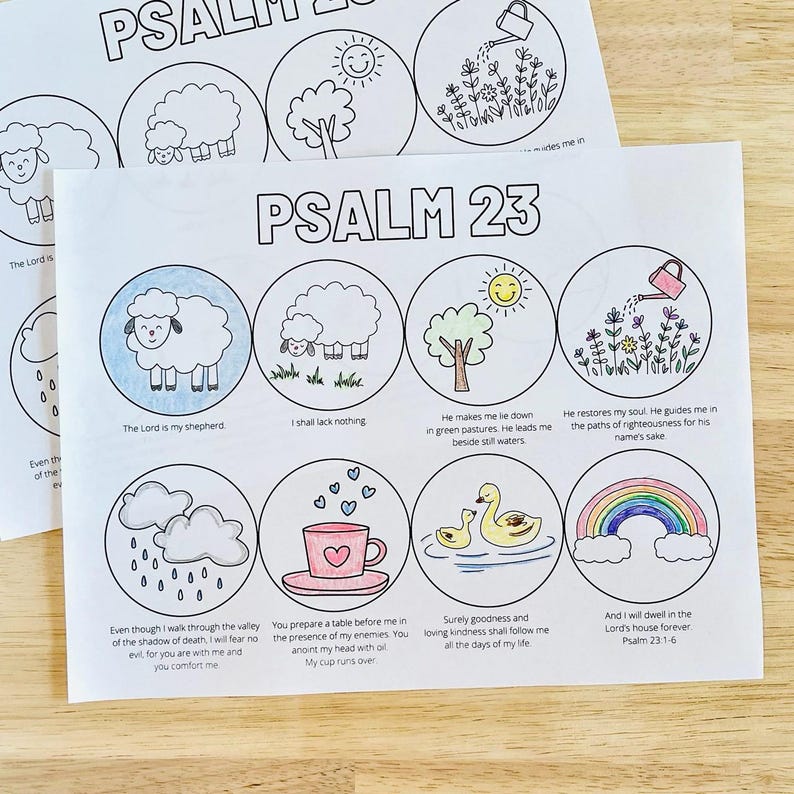 Psalm 23 Printable, Sunday School Lessons for Kids, the Lord is My ...