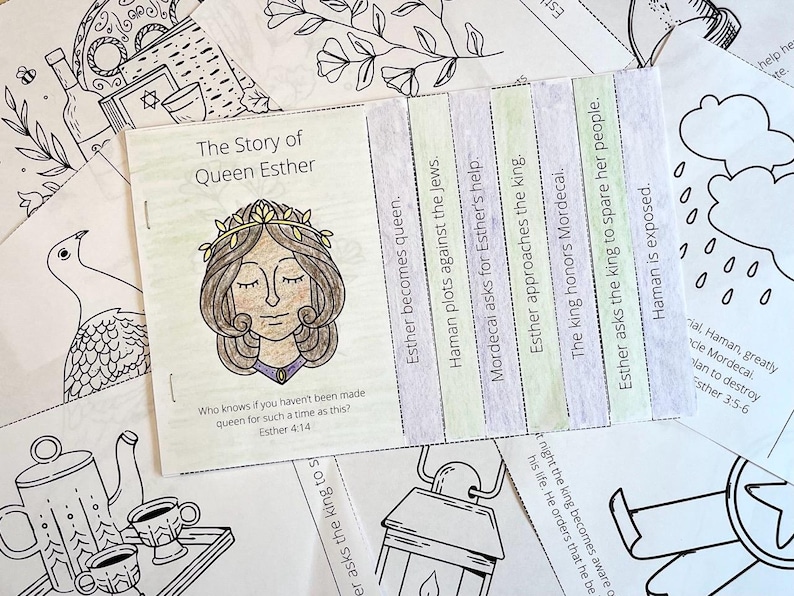 Queen Esther Crafts, Esther 4:14 Coloring Page, Esther Bible Story ...