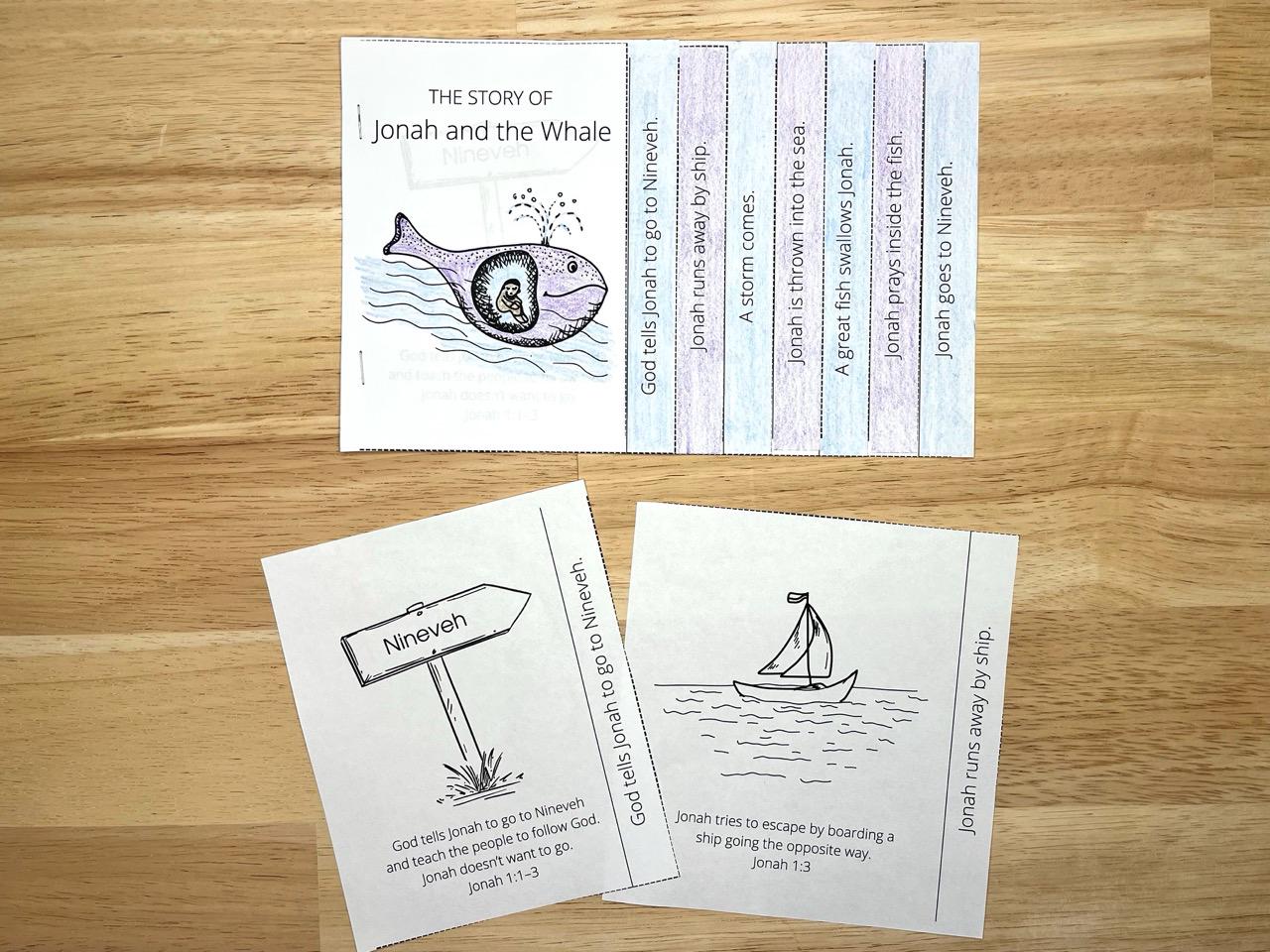 Jonah and the Whale Printable, Kids Bible Lessons, Jonah and the Fish ...