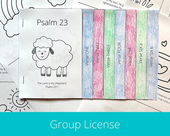 Psalm 23 Printable Bible Memorization Worksheet Sunday School Bible ...