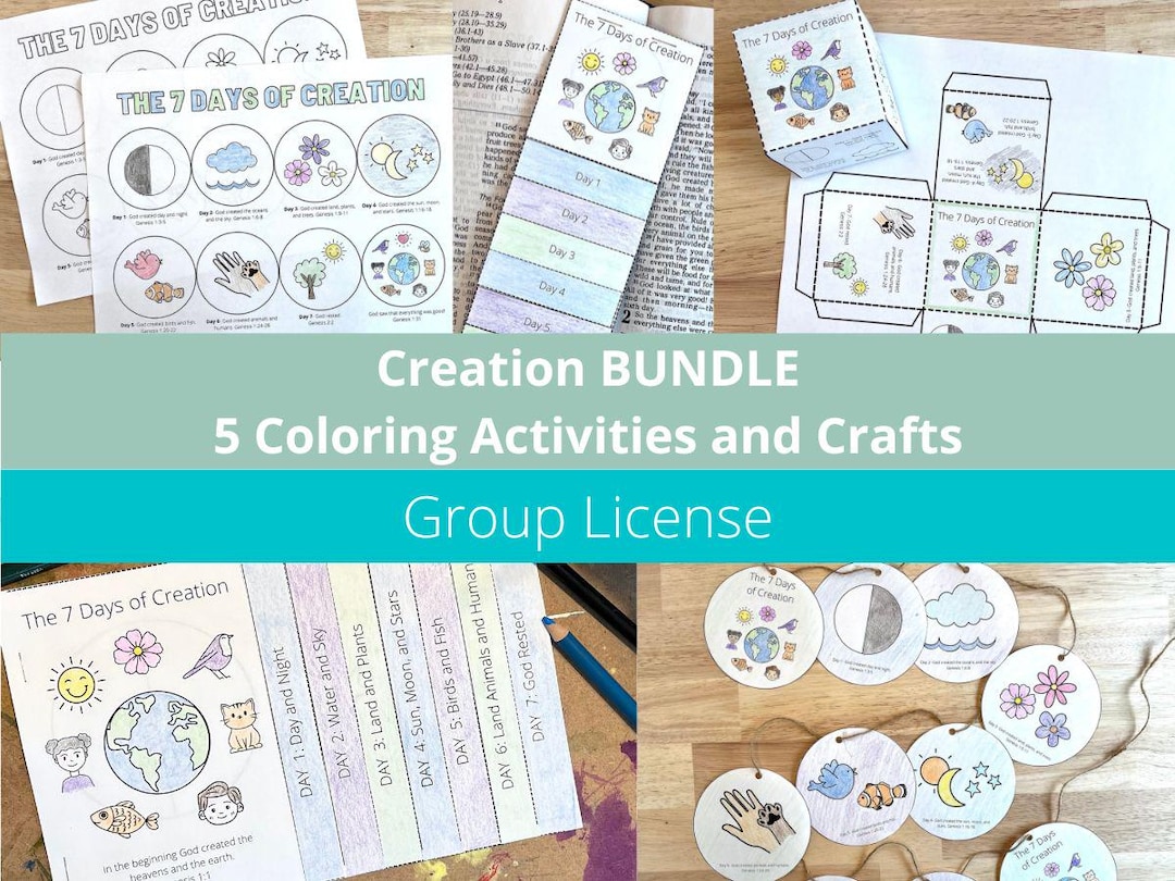 7 Days of Creation Printable, Gods Creation Craft for Kids, Bible ...