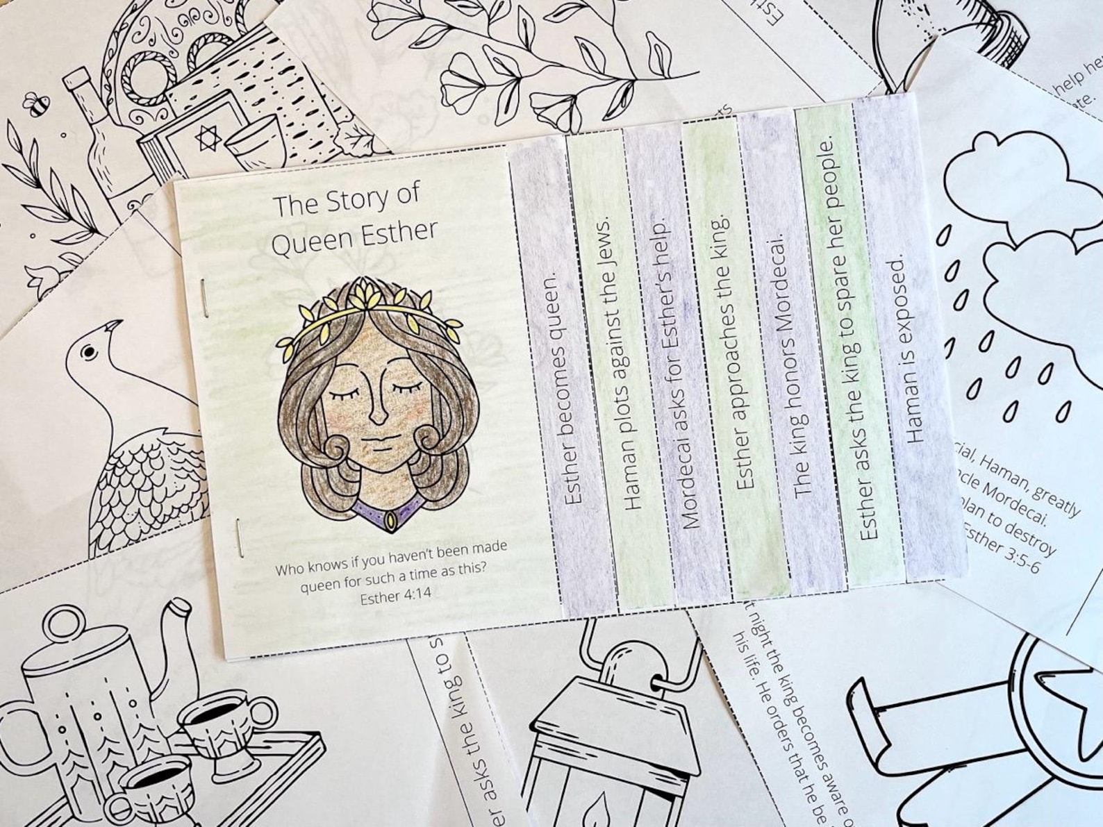 Queen Esther Craft, Esther Bible Story Activities, Sunday School Flip ...