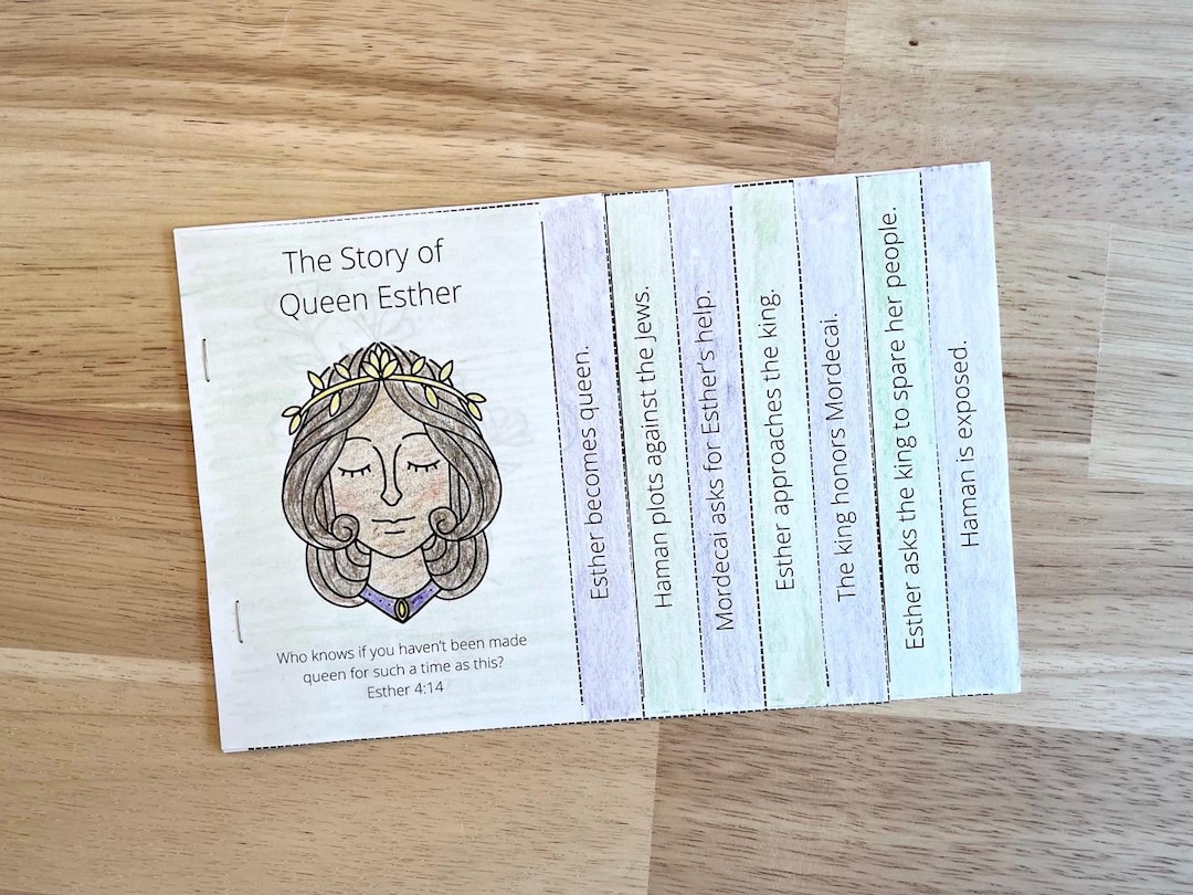 Queen Esther Craft, Esther Bible Story Activities, Sunday School Flip ...