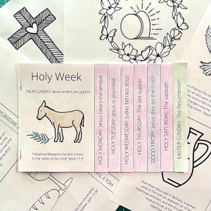 Holy Week 8 Pages Mini Coloring Book - Easter Church Craft - Easter ...