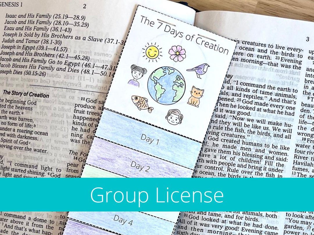 Christian Bookmarks Printable, Kids Flip Books, 7 Days of Creation ...