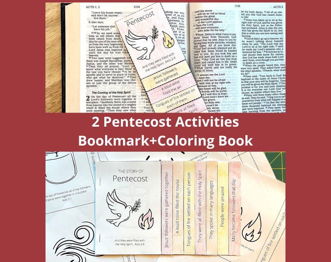 Printable Pentecost Craft Activity | Pentecost Coloring Bookmarks | Sunday School Pentecost ...