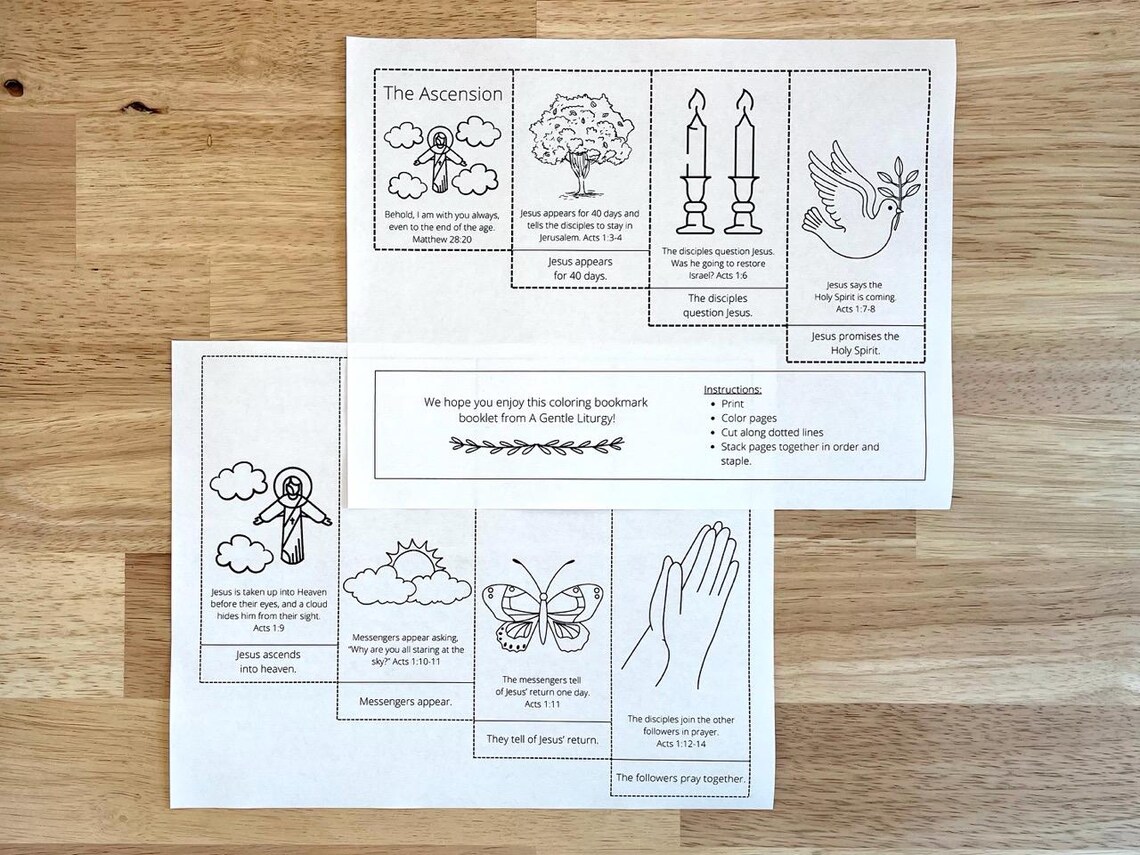 Jesus Ascension Craft, Sunday School Bookmark Activity, Christian ...
