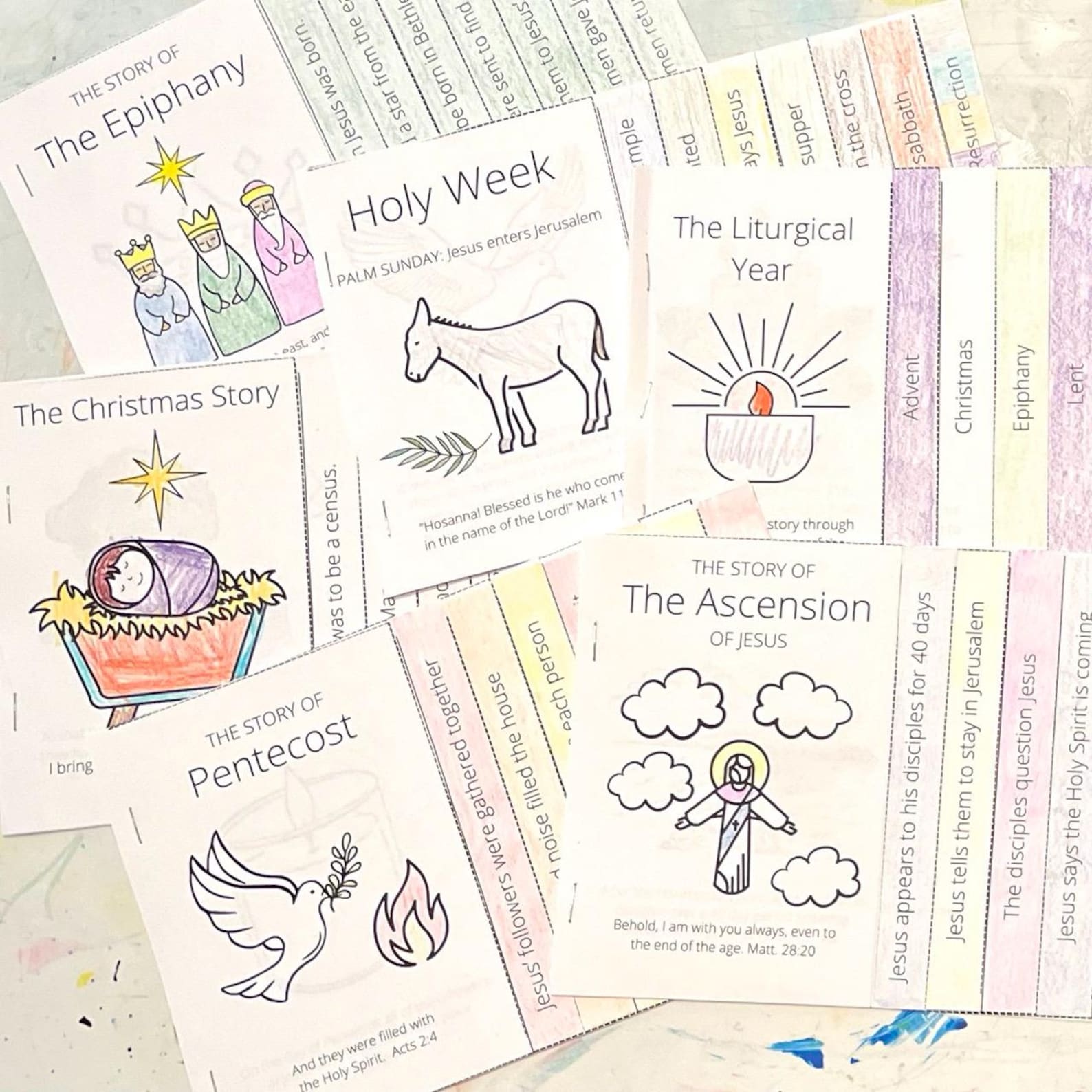 Bundle - 6 Liturgical Year Mini Coloring Books, Advent, Epiphany ...