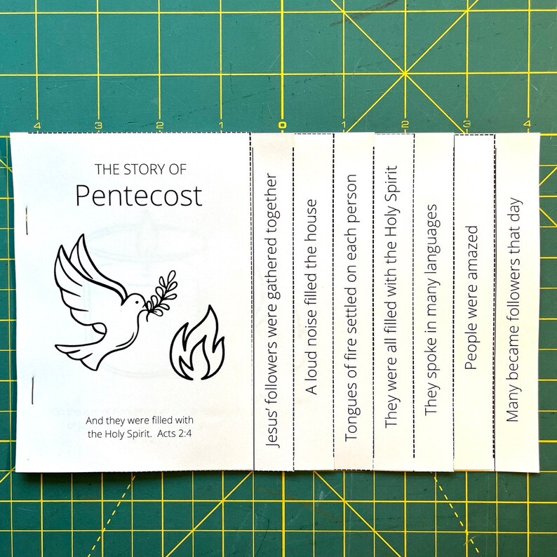 Pentecost 8 Page Mini Coloring Book - Activity - Bible Verses - Holy ...
