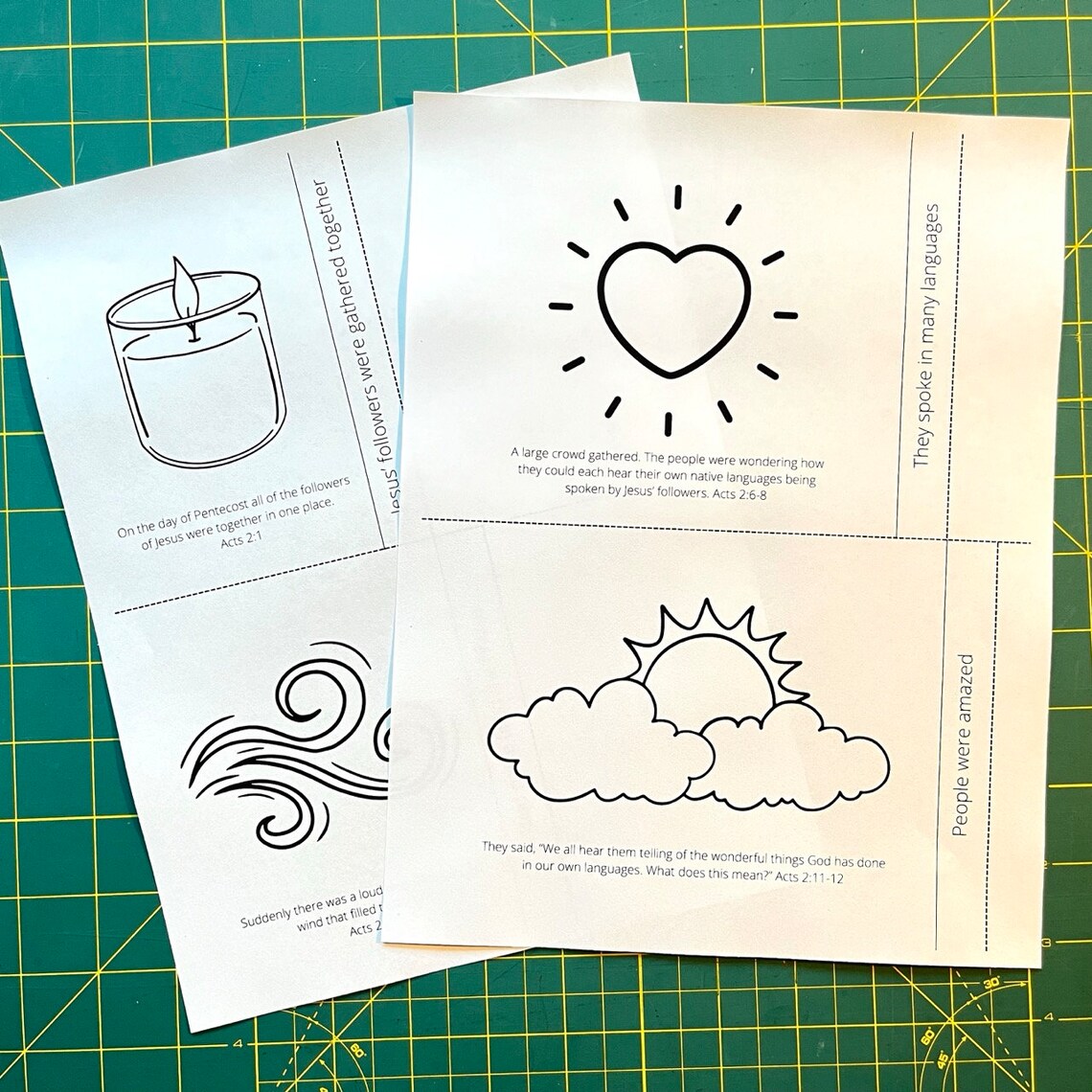 Pentecost 8 Page Mini Coloring Book - Activity - Bible Verses - Holy ...