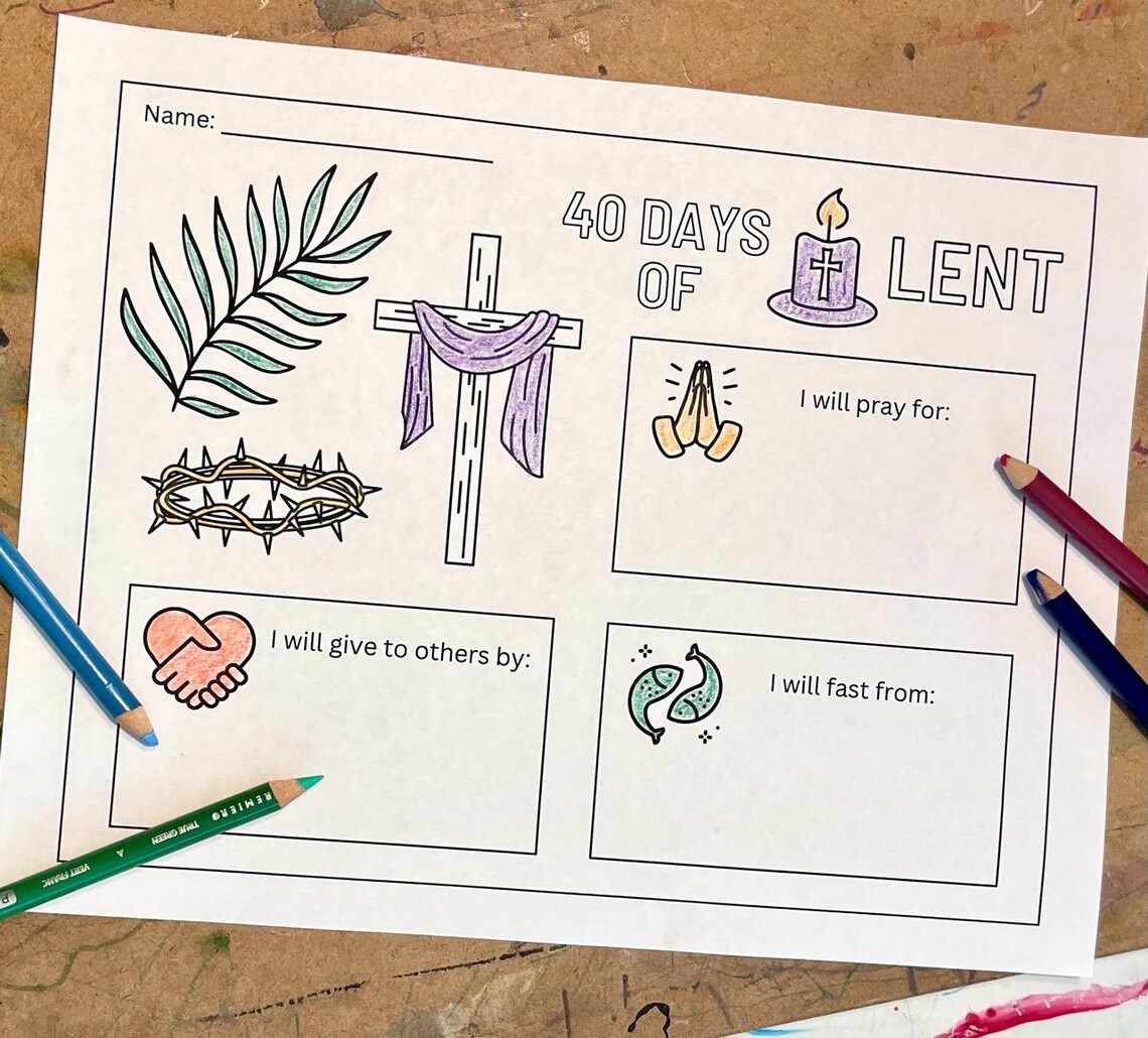 Lent Calendar, Ash Wednesday, Palm Sunday Craft, Lent for Kids, Lent ...