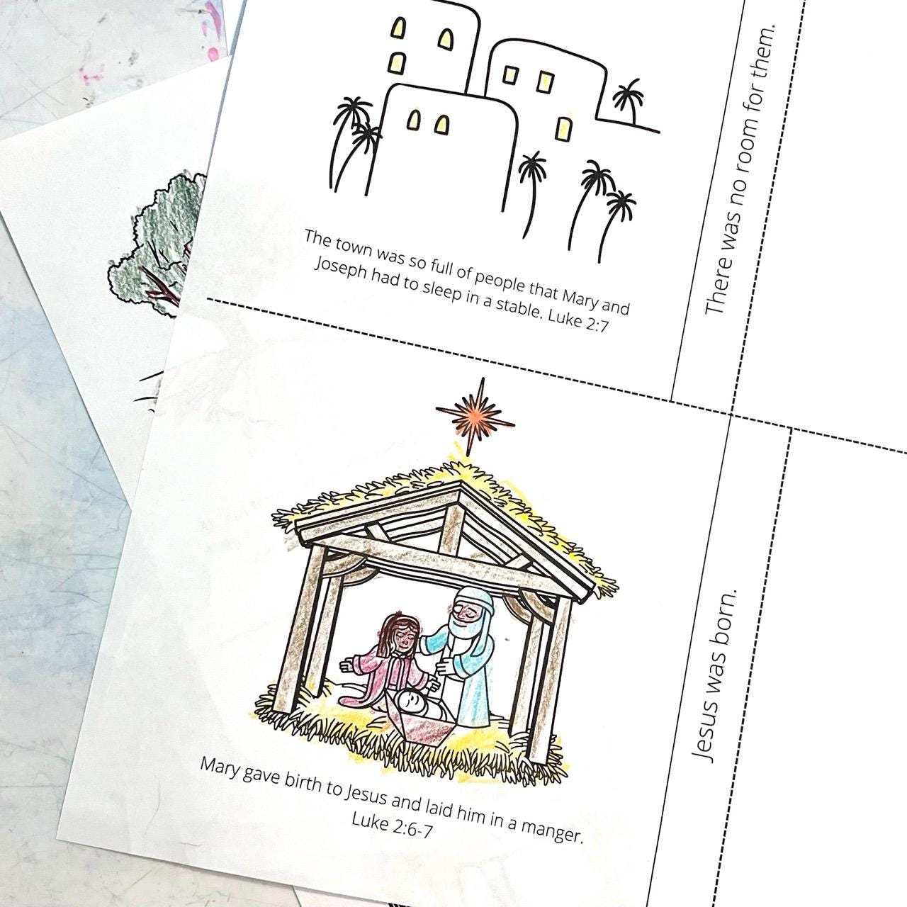 Christmas Story Coloring Book - Birth of Jesus - Bible Activity, Sunday ...