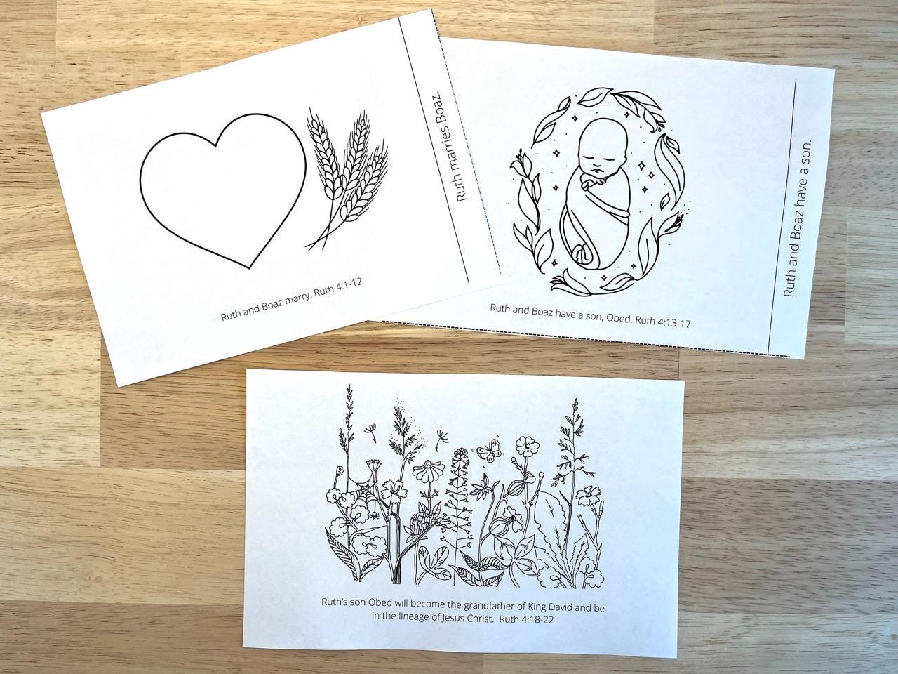 Ruth and Boaz Craft, Ruth and Naomi Coloring Page, Sunday School Craft ...