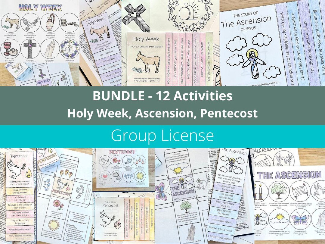 Holy Week Bundle, Holy Week for Kids, Pentecost Activity, Jesus ...