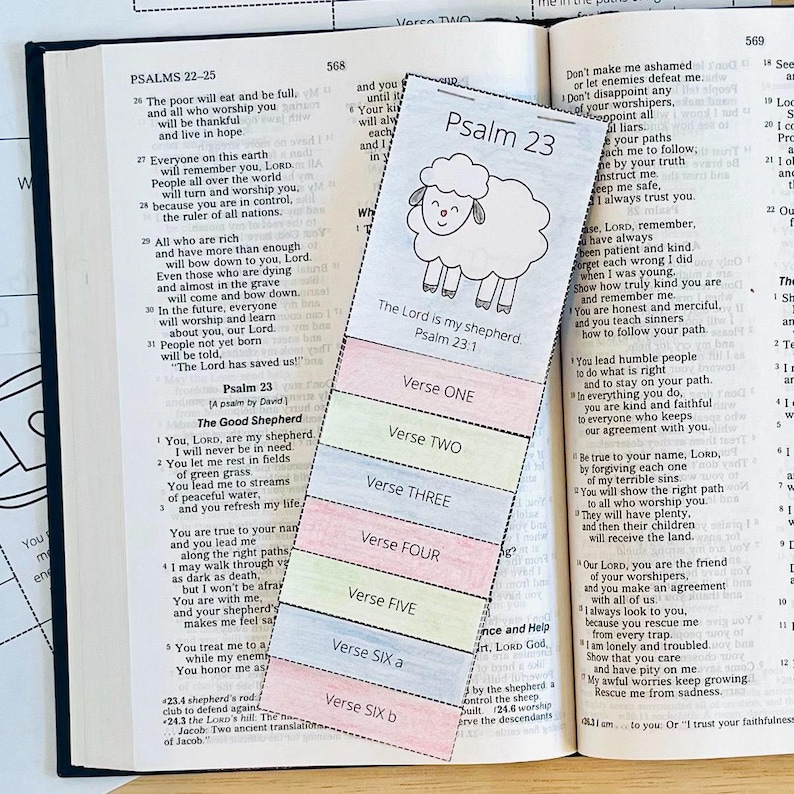 The Lord is My Shepherd, Bible Coloring Book, Printable Bible Bookmarks ...