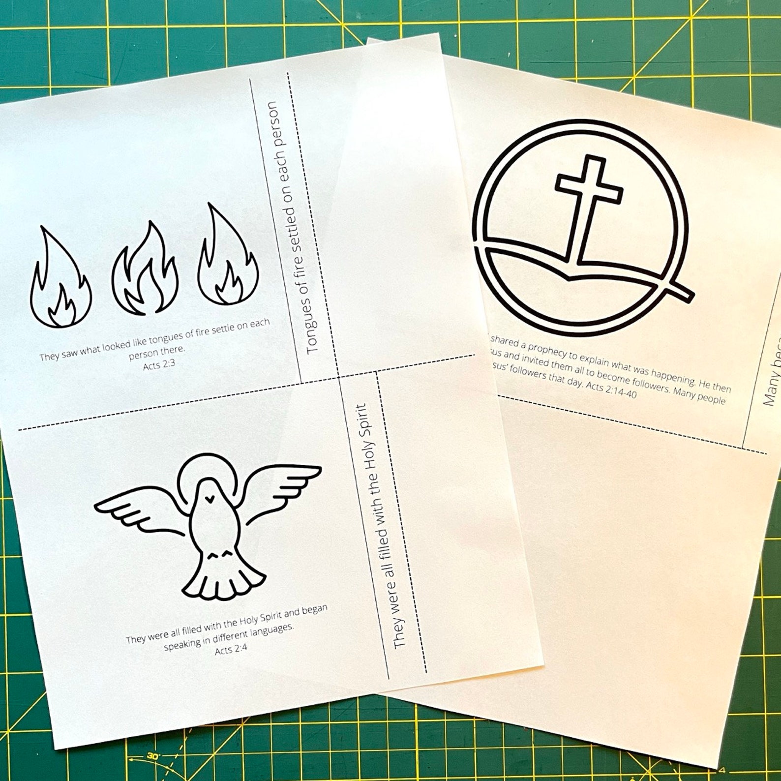 Pentecost 8 Page Mini Coloring Book - Activity - Bible Verses - Holy ...