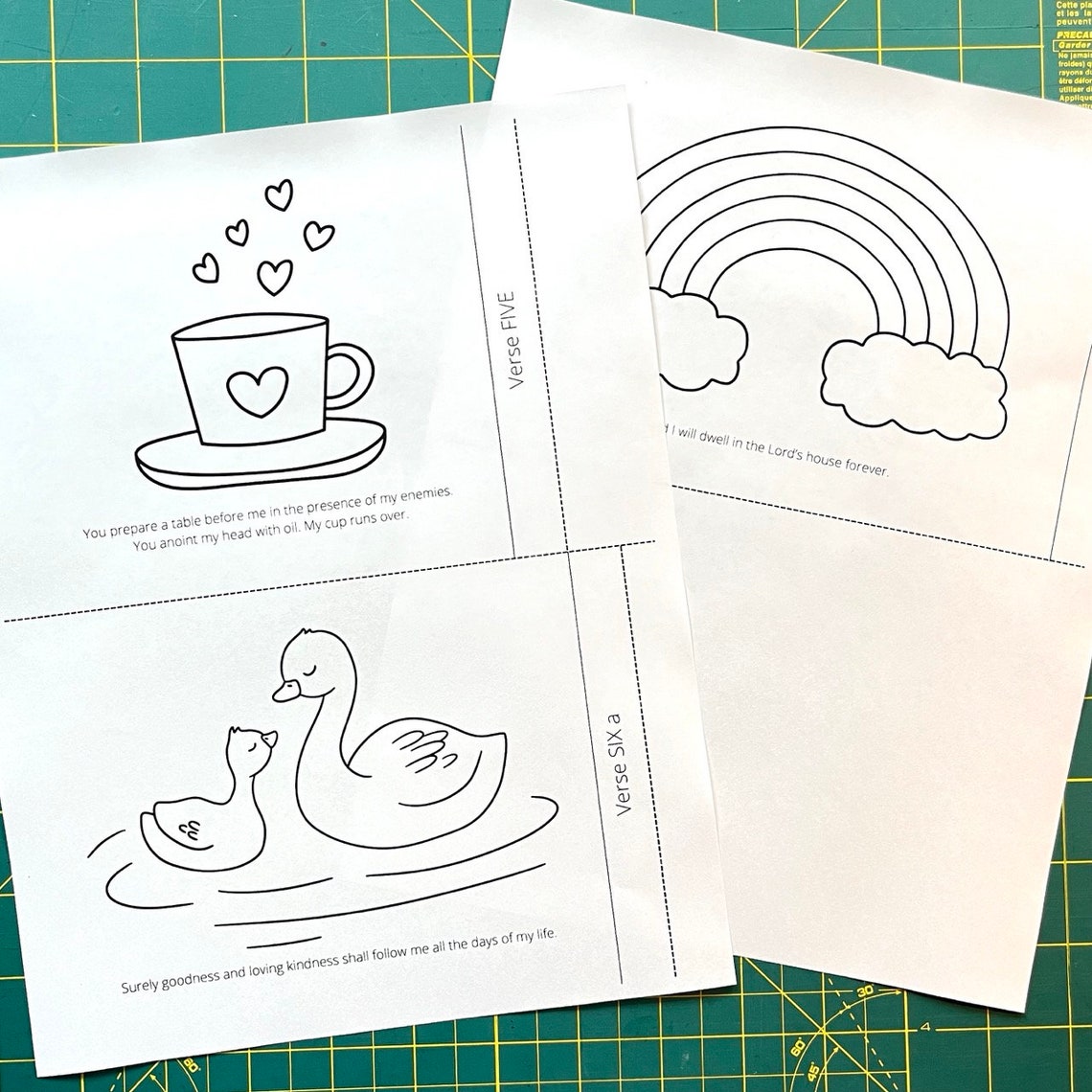 Psalm 23 - 8 Page Mini Coloring Book - Bible Activity - Preschool ...
