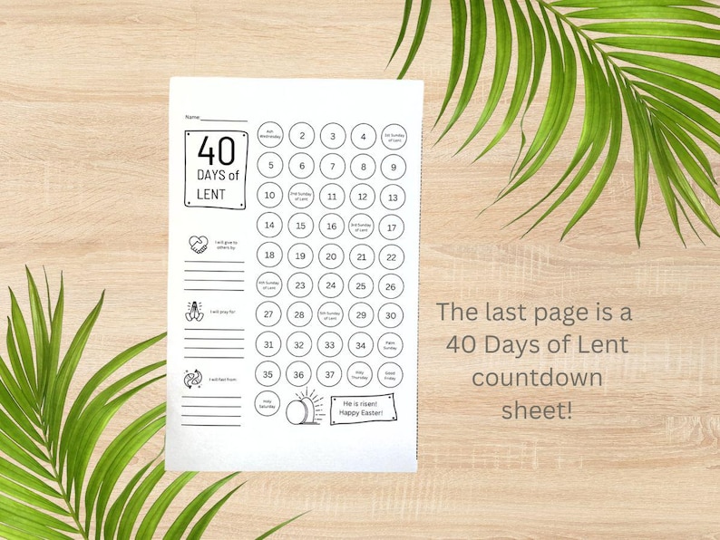 40 Days of Lent Activities, Lent for Kids, Ash Wednesday Craft, Lent ...