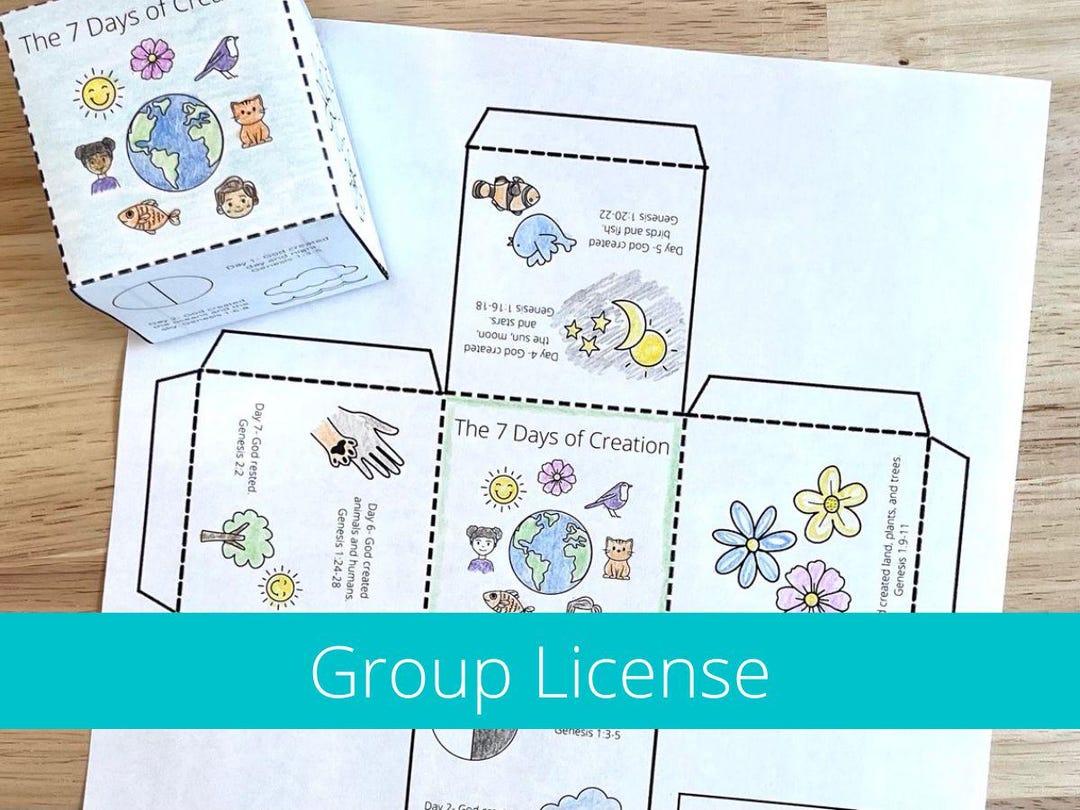 Gods Creation Craft for Kids, 7 Days of Creation Printable, in the ...