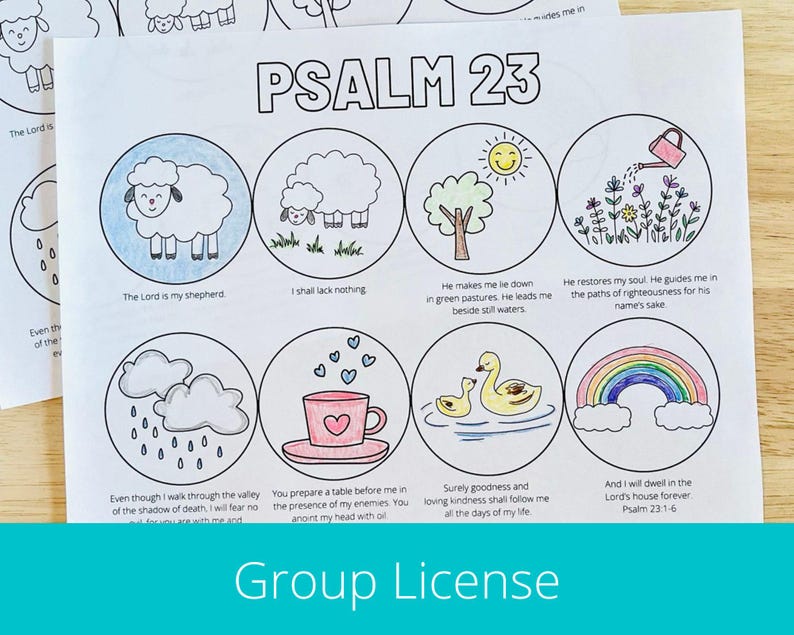 Psalm 23 Craft, Bible Story Coloring Page, Bible Activity Sheets for ...